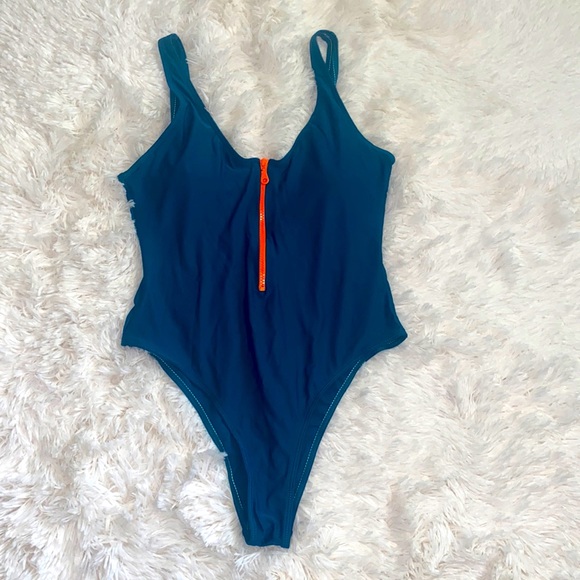 Swim | Women Sexy Zipper Front Low Back High Cut One Piece Swimsuit ...